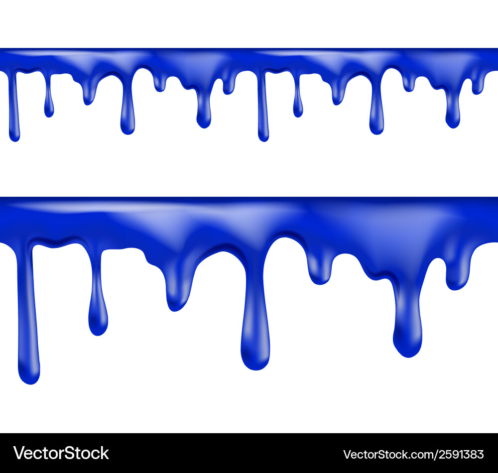 Brightly colored blue paint drips seamless Vector Image