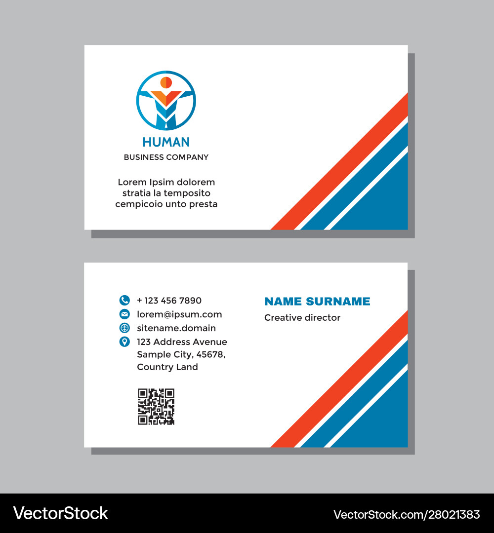 Business visit card template with logo - concept Vector Image