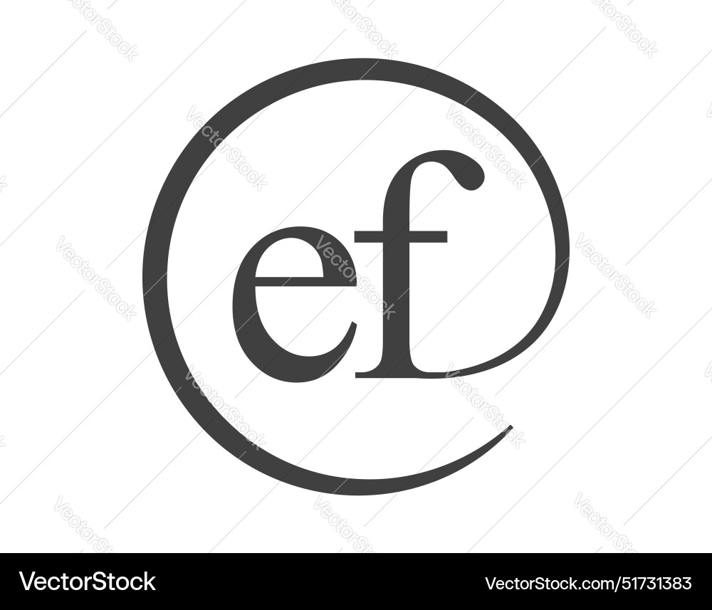Ef logo from two letter with circle shape email Vector Image