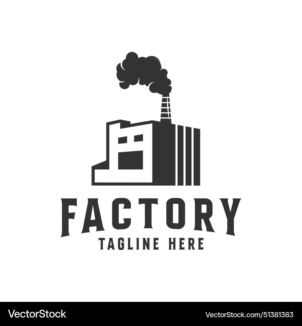 Factory building construction logo Royalty Free Vector Image
