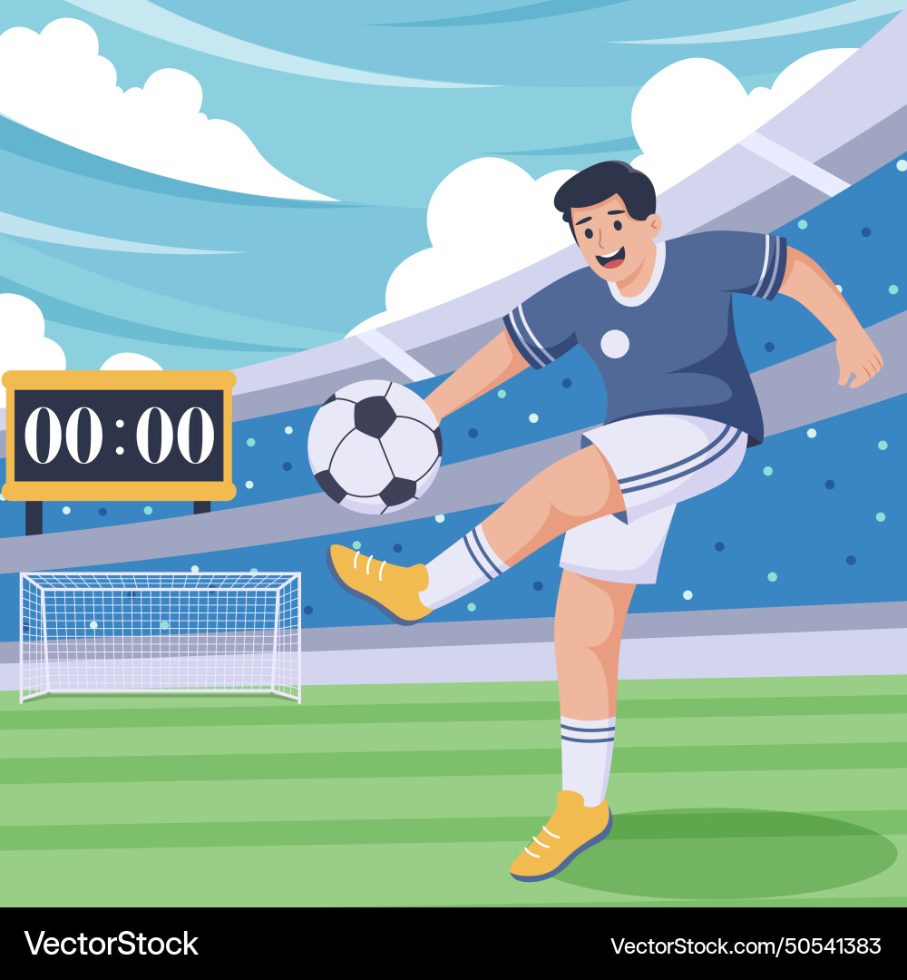 Football player flat design Royalty Free Vector Image