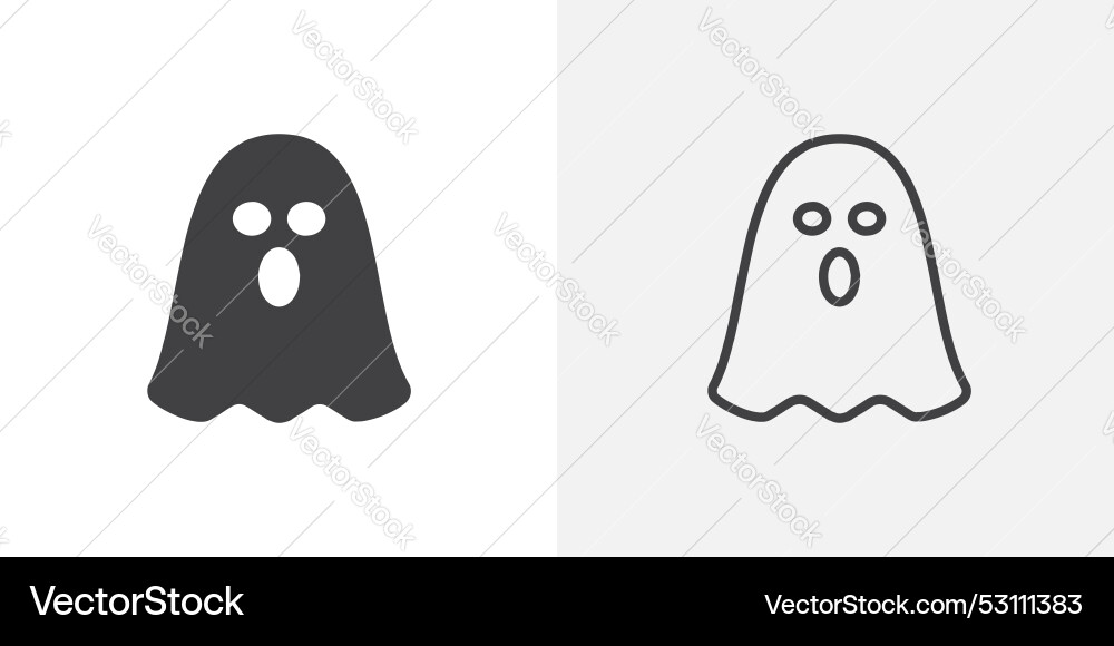 Ghost thin line icon set Royalty Free Vector Image