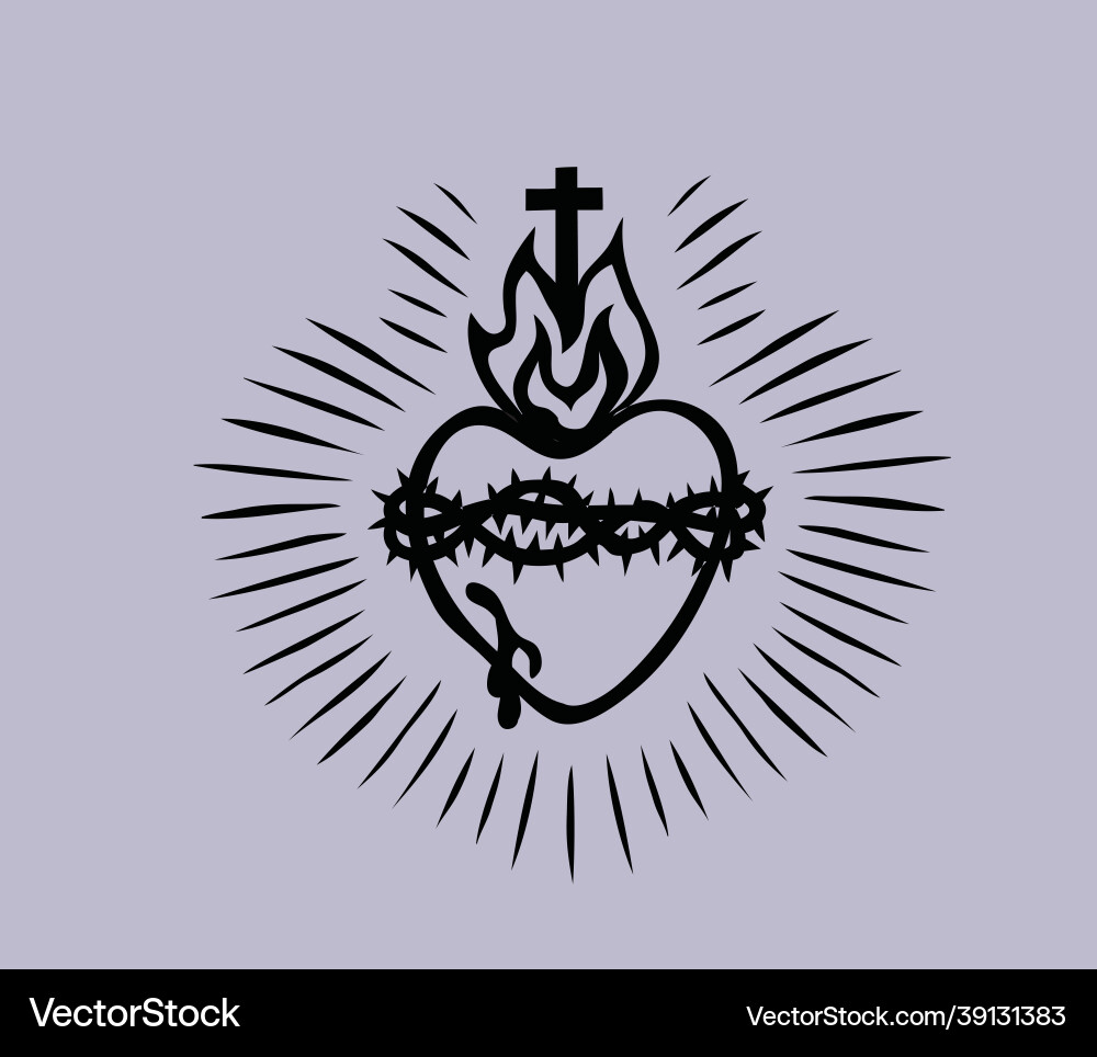 Jesus heart icon Royalty Free Vector Image - VectorStock