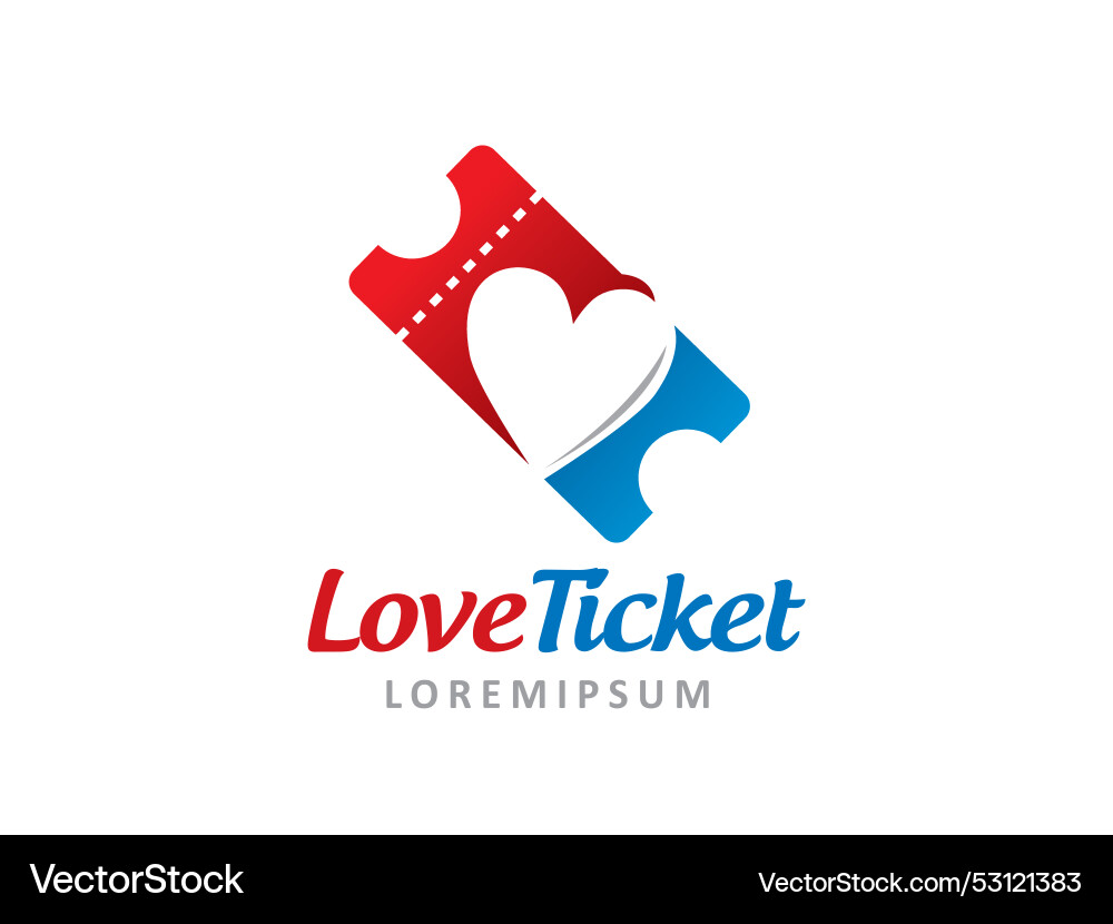 Love ticket logo symbol or icon template Vector Image