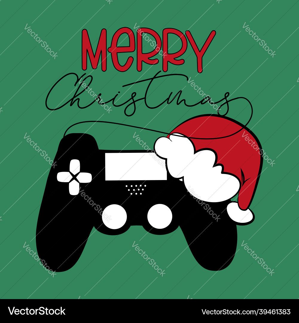 Merry christmas - text with controller Royalty Free Vector