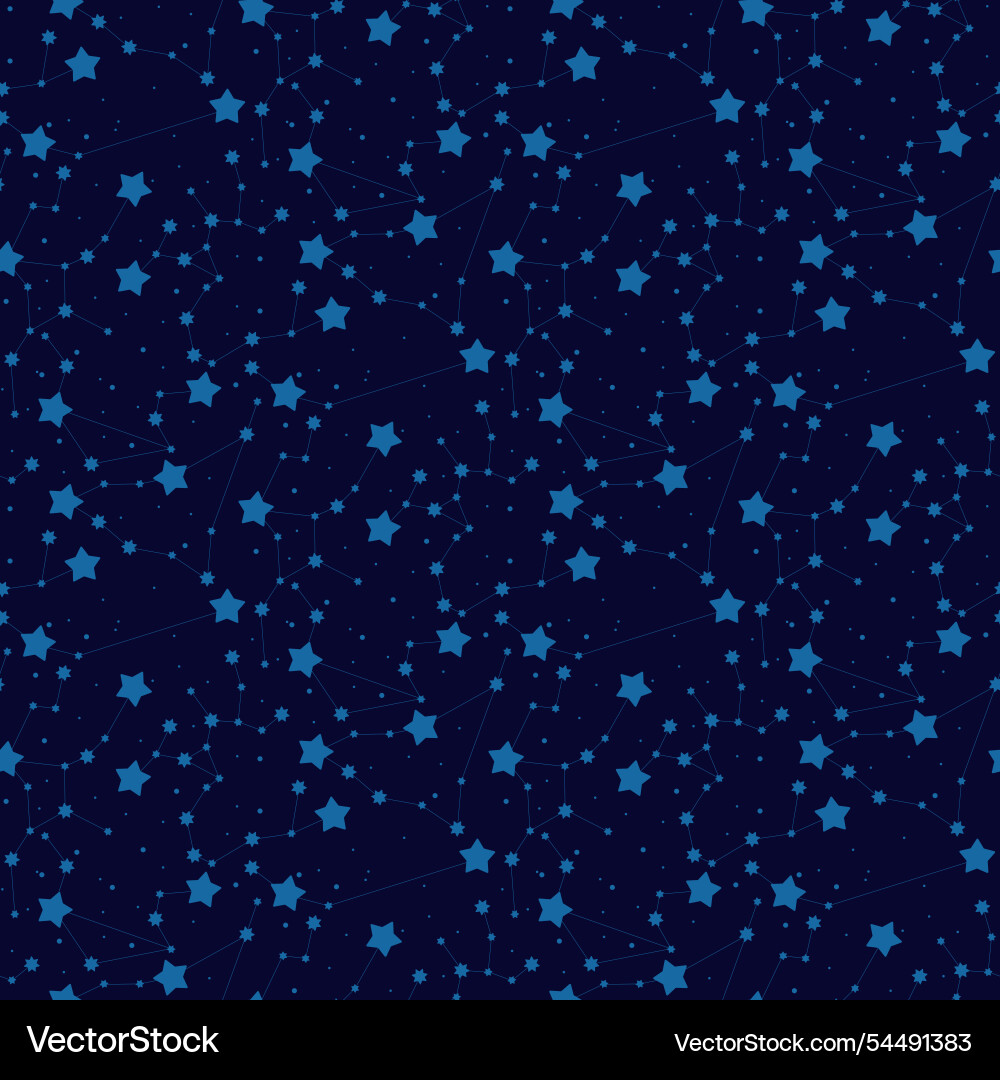 Starlight constellations seamless pattern Vector Image