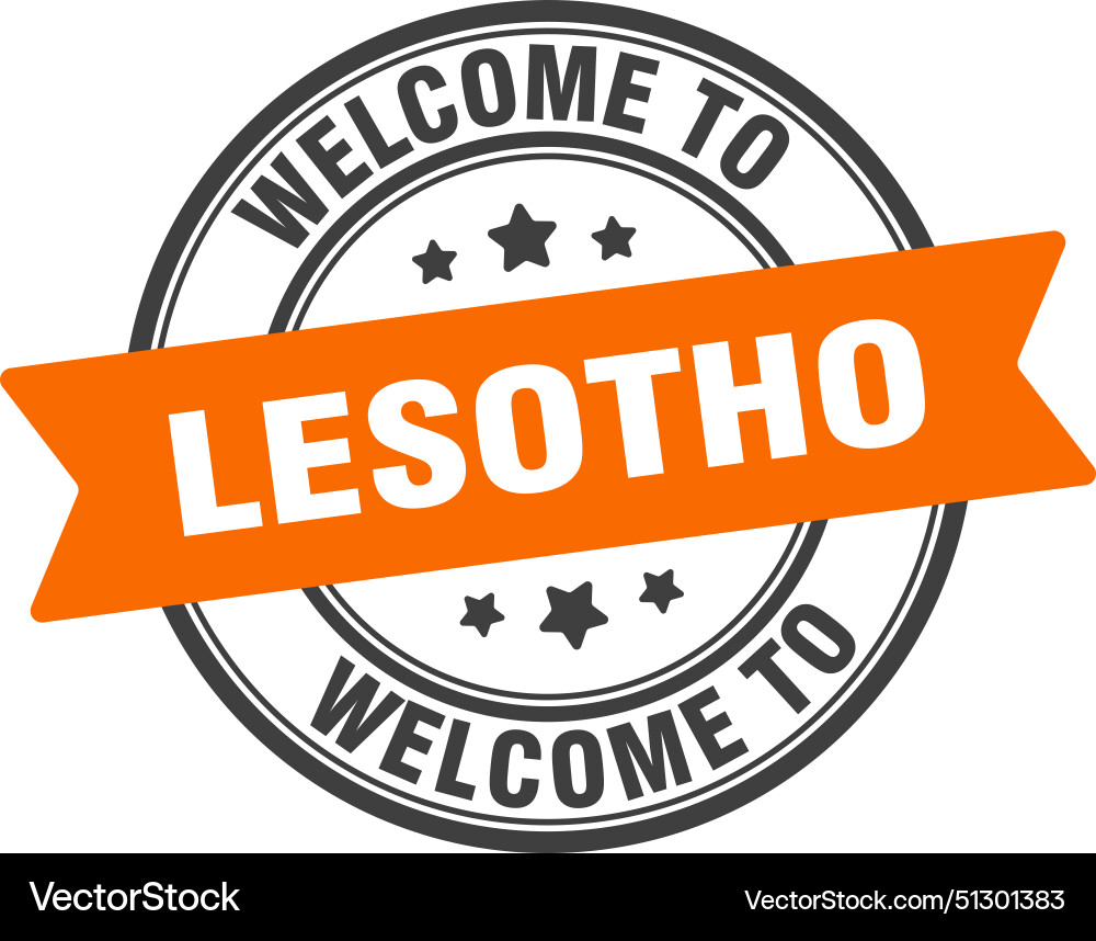 Welcome to lesotho stamp lesotho round sign Vector Image