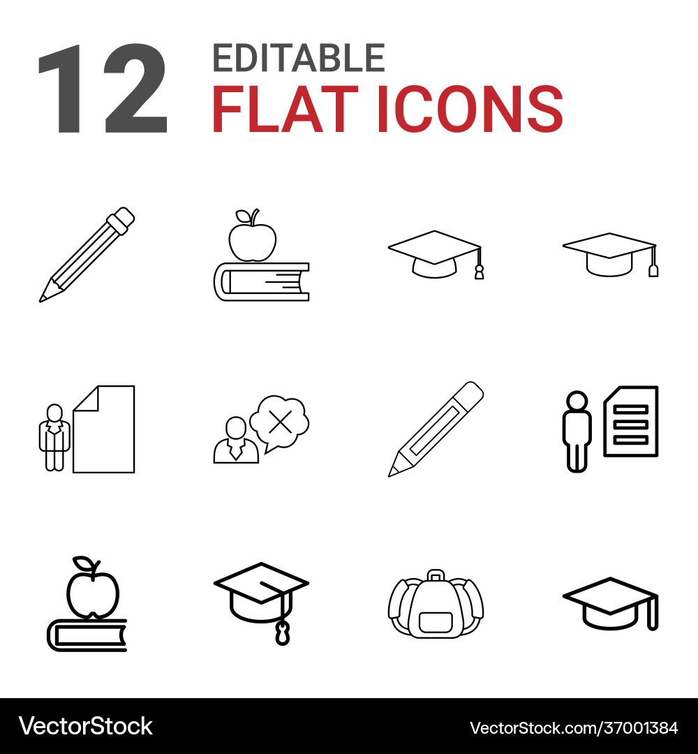 12 student icons Royalty Free Vector Image - VectorStock