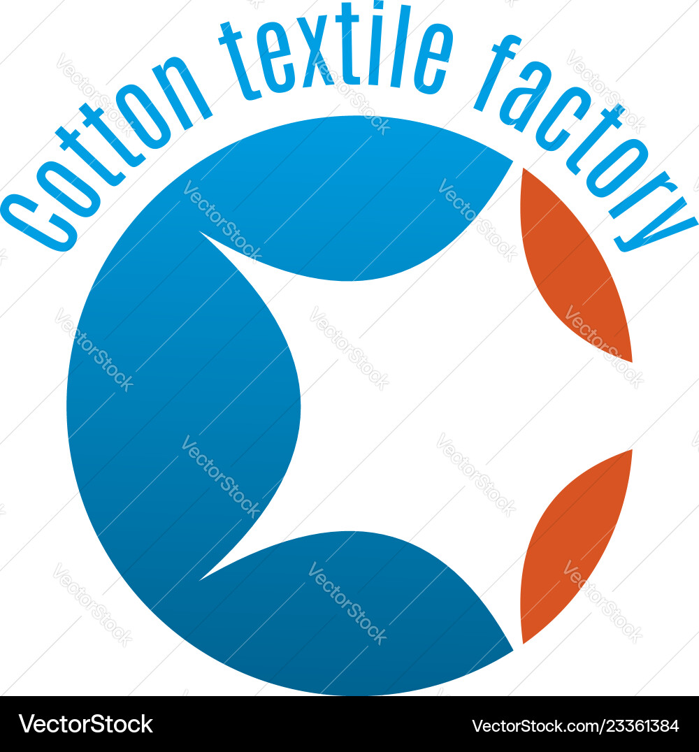 Cotton textile factory emblem Royalty Free Vector Image