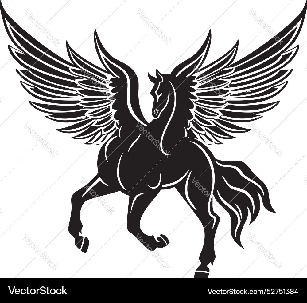 Divine glide pegasus horse logo winged guardian Vector Image