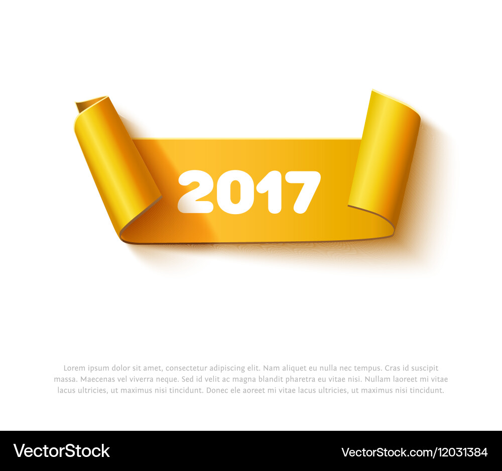 Happy new year 2017 paper roll banner Royalty Free Vector
