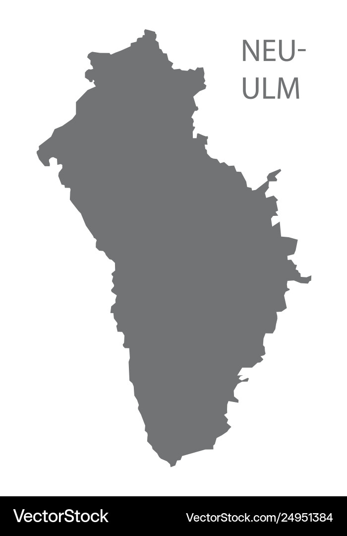 Neu-ulm grey county map bavaria germany Royalty Free Vector