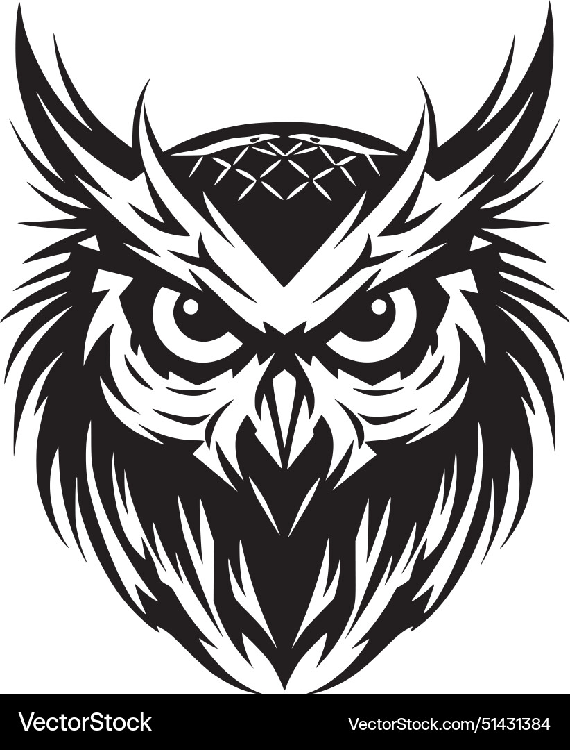 Owl - black and white Royalty Free Vector Image