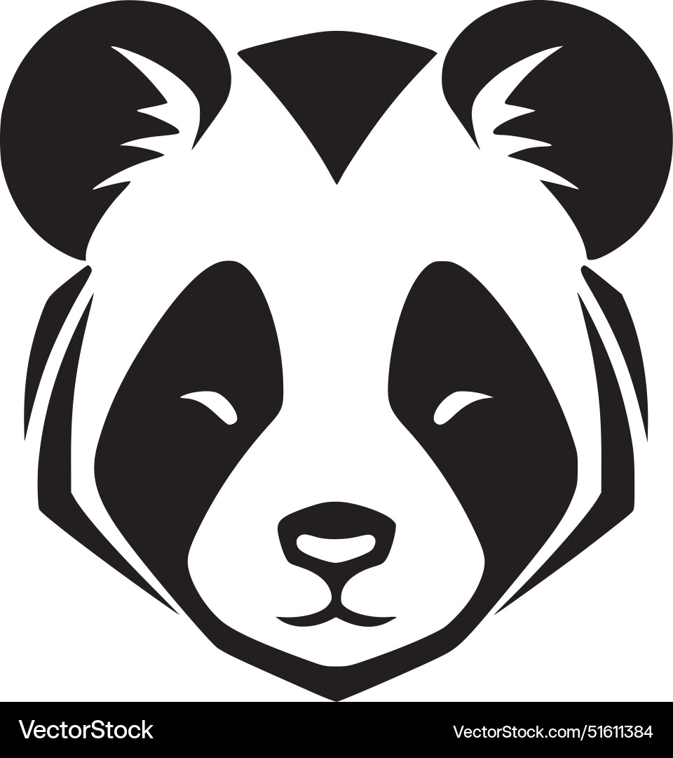 Panda - black and white Royalty Free Vector Image