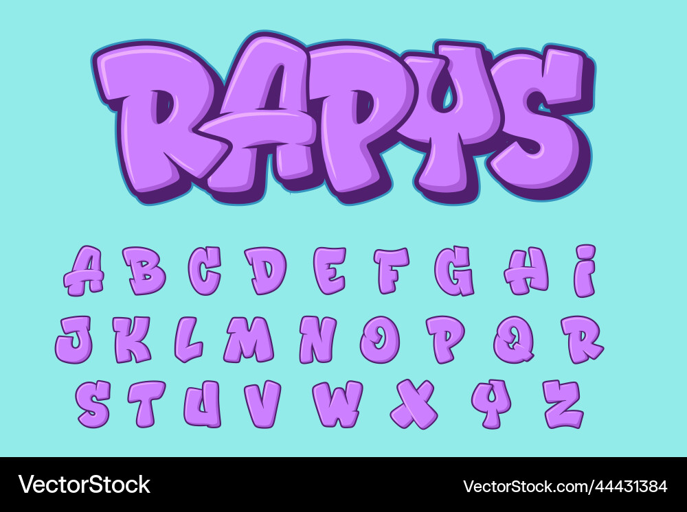 Pop alphabet graffiti text letters Royalty Free Vector Image
