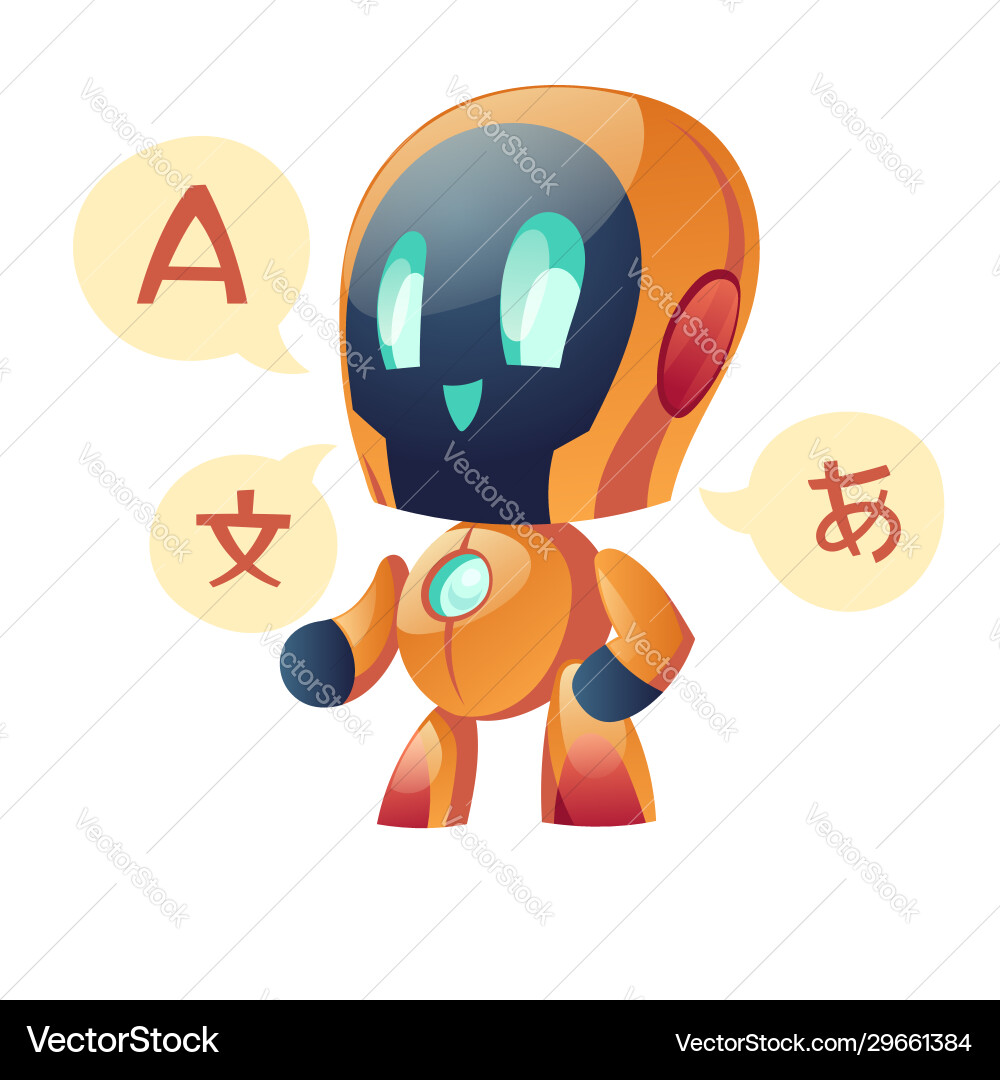Robot chatbot translator foreign language Vector Image