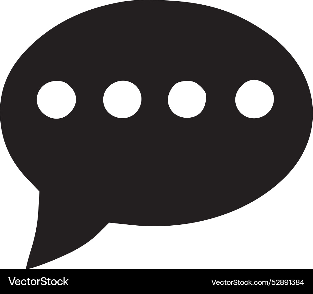 Speech bubble - black and white Royalty Free Vector Image