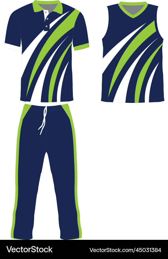 Sublimated cricket wears Royalty Free Vector Image