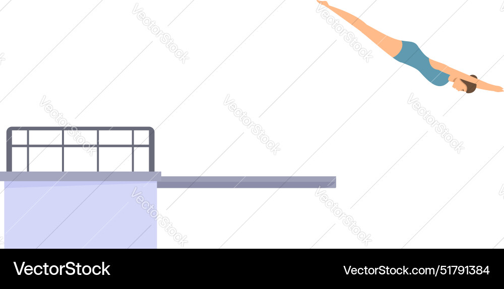 Young woman diver jumping from springboard Vector Image