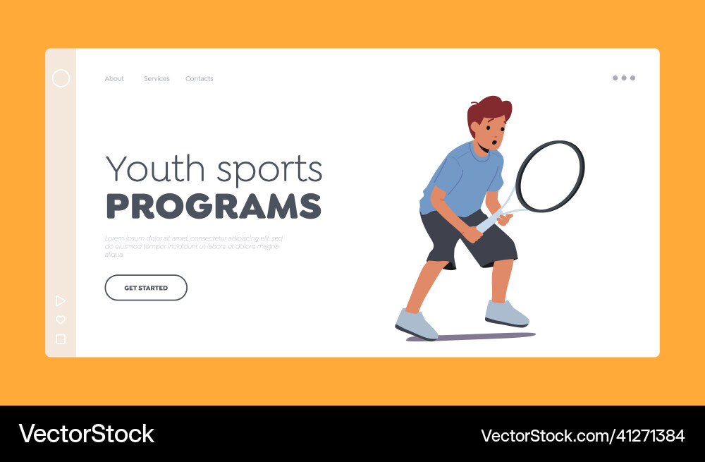 Youth sports programs landing page template Vector Image