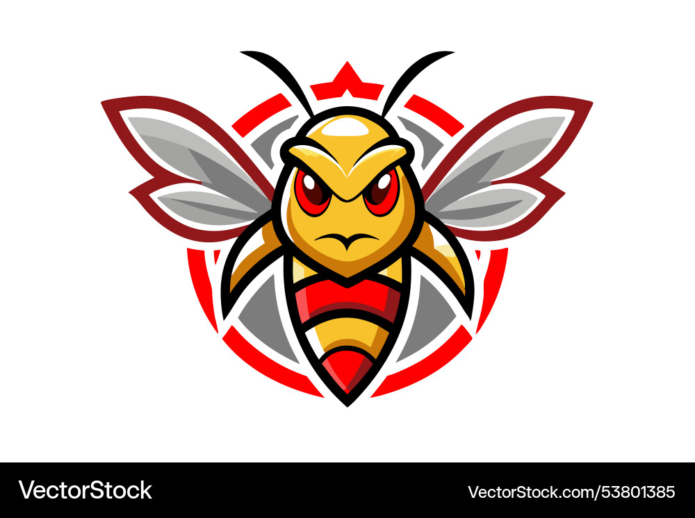 Bee head mascot logo design Royalty Free Vector Image
