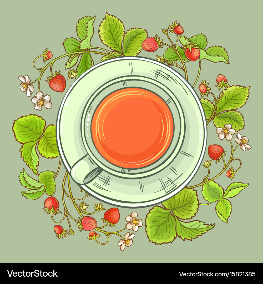 Cup of strawberry tea Royalty Free Vector Image
