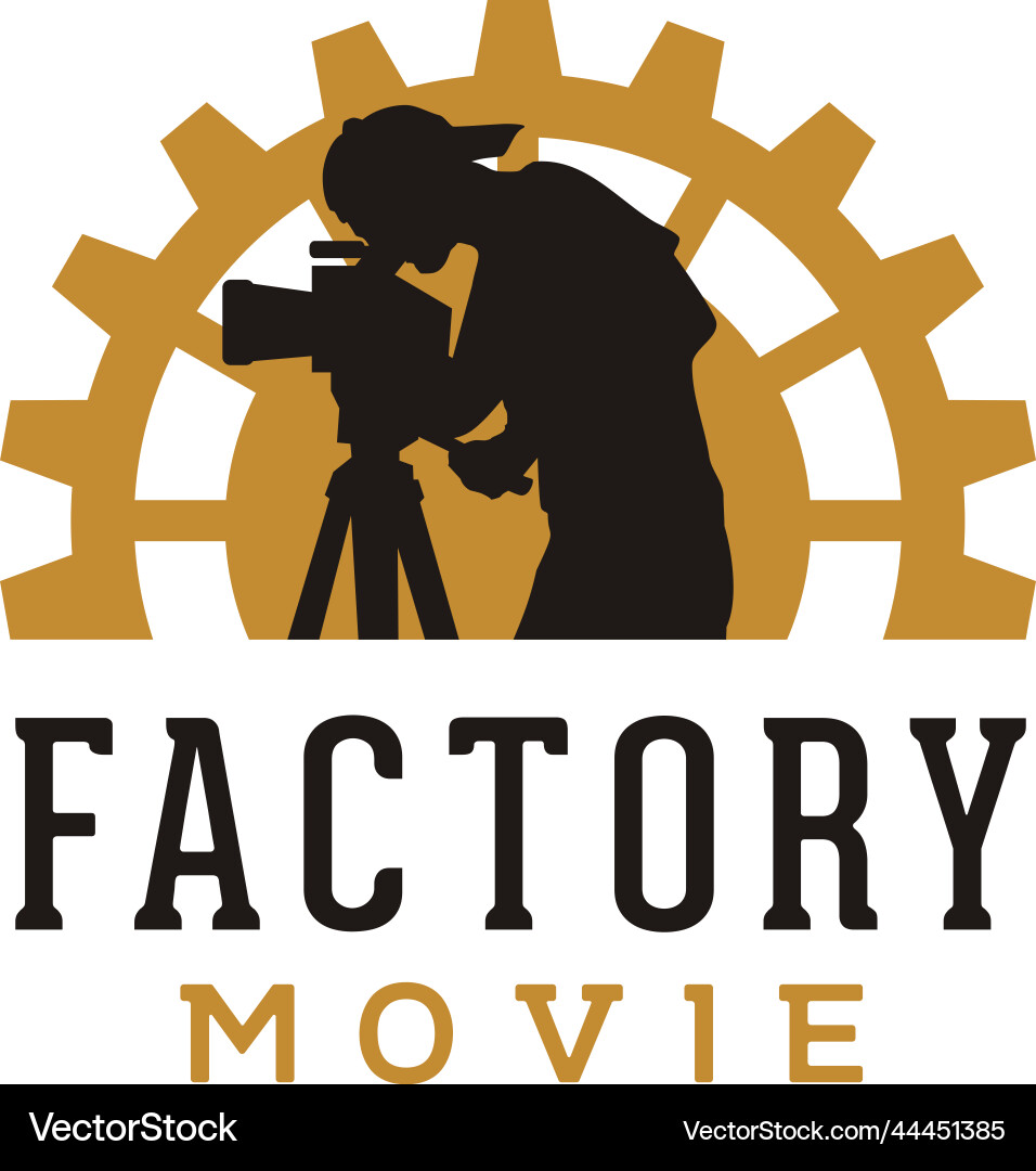 Film & Camera Gears Logo Royalty Free Vector Image