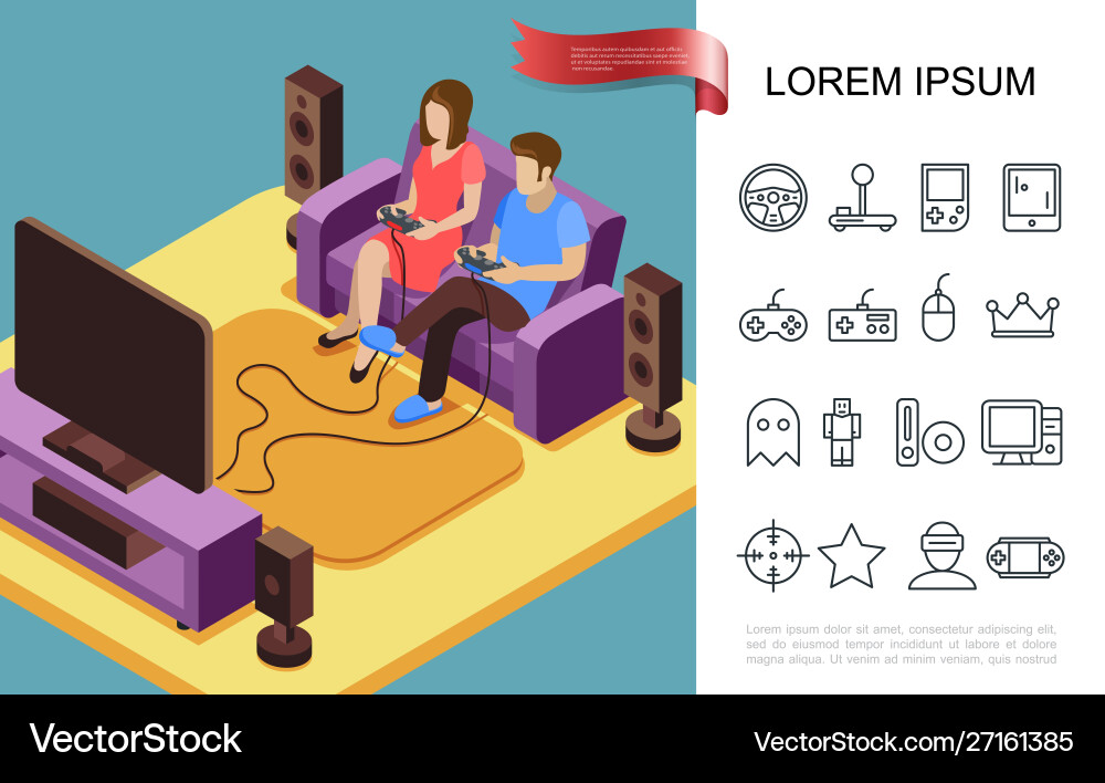 Flat gaming concept Royalty Free Vector Image - VectorStock