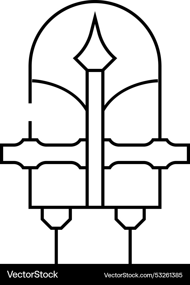 Garden fence tool line icon Royalty Free Vector Image