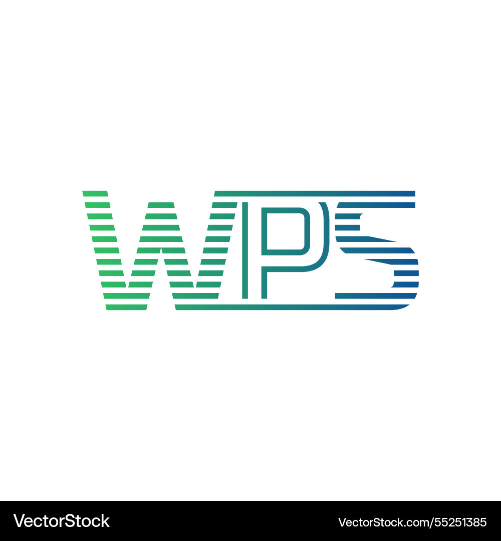 Modern wps logo design letter minimalist Vector Image