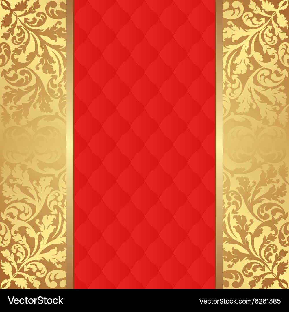 Red pattern and golden ornaments Royalty Free Vector Image