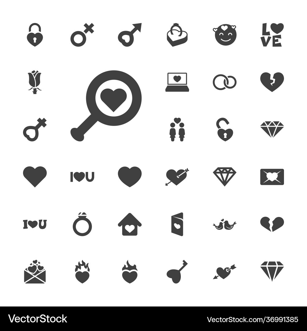 Romance Icons Lizenzfreies Vektorbild - VectorStock