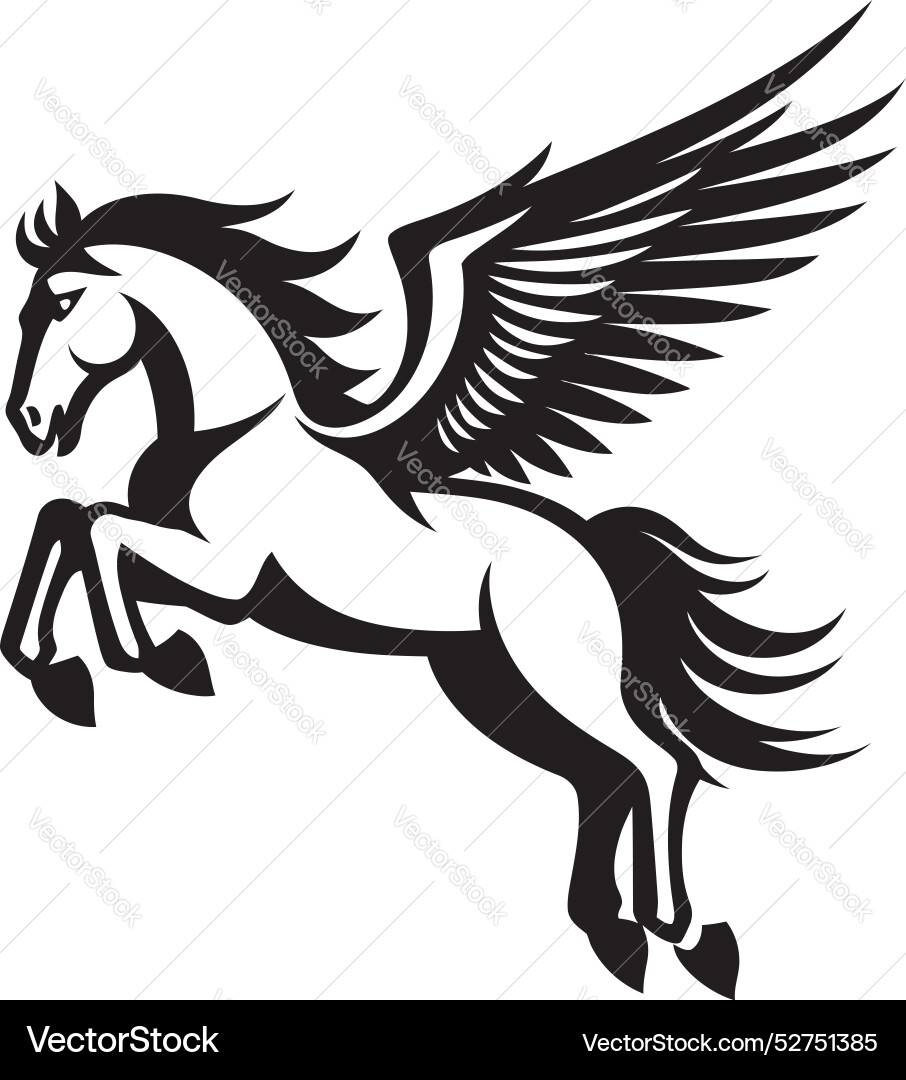 Winged guardian pegasus emblem design icon Vector Image