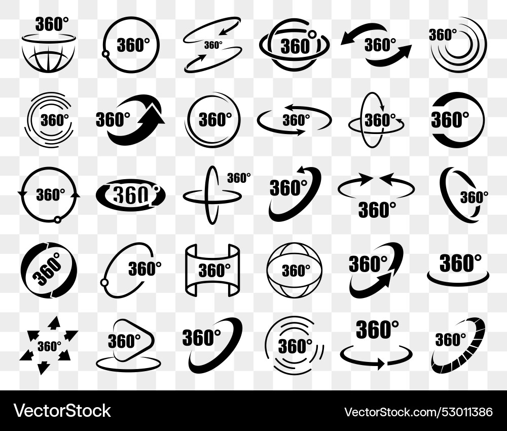 360 circular arrows symbol collection set Vector Image