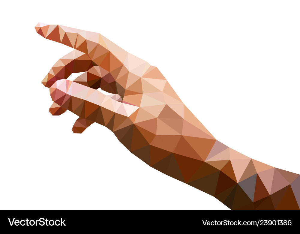 Brown polygon right hand on white background Vector Image