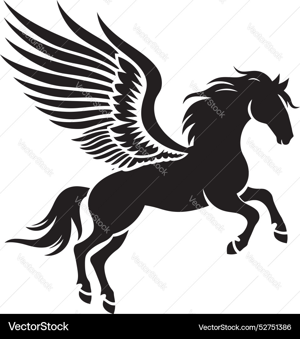 Celestial canter pegasus horse logo ethereal Vector Image