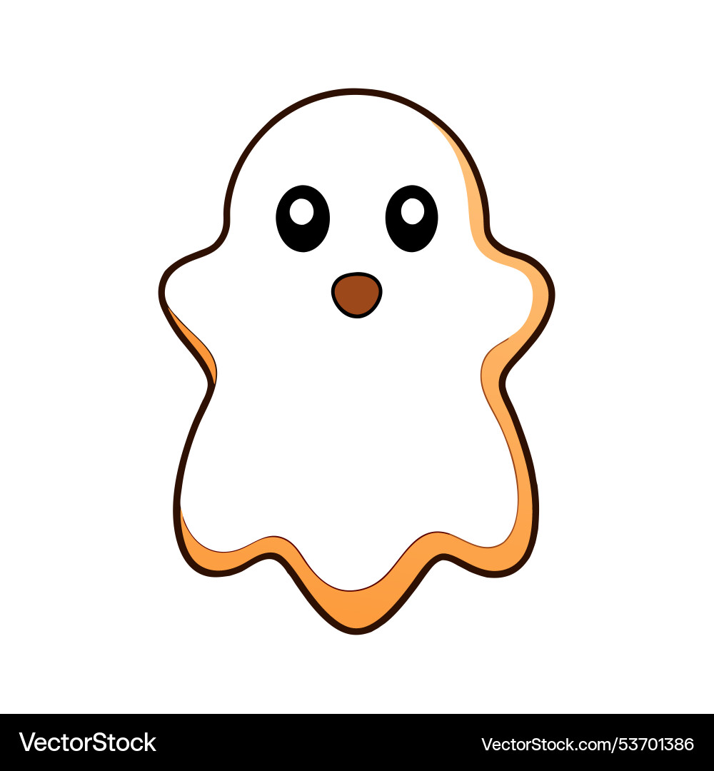 Cute halloween ghost cookie isolated Royalty Free Vector