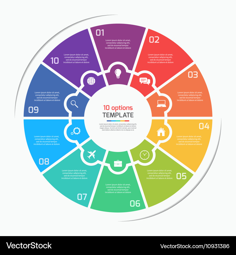 Flat style pie chart circle infographic template Vector Image