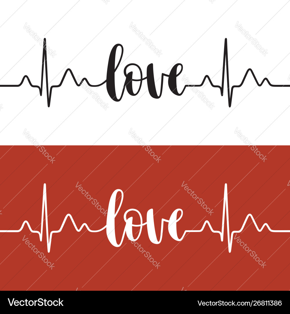 Heartbeat love Royalty Free Vector Image - VectorStock