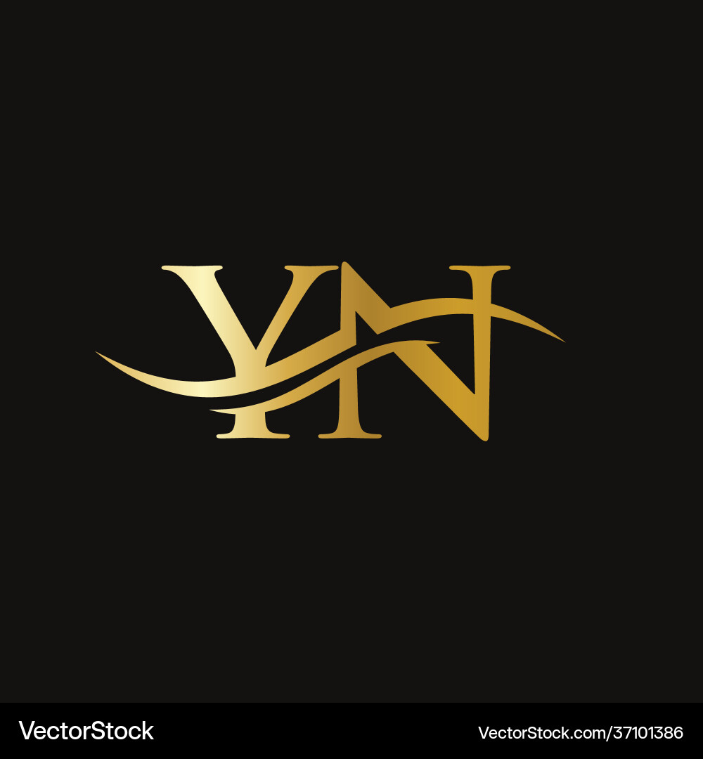 Initial linked letter yn logo design Royalty Free Vector