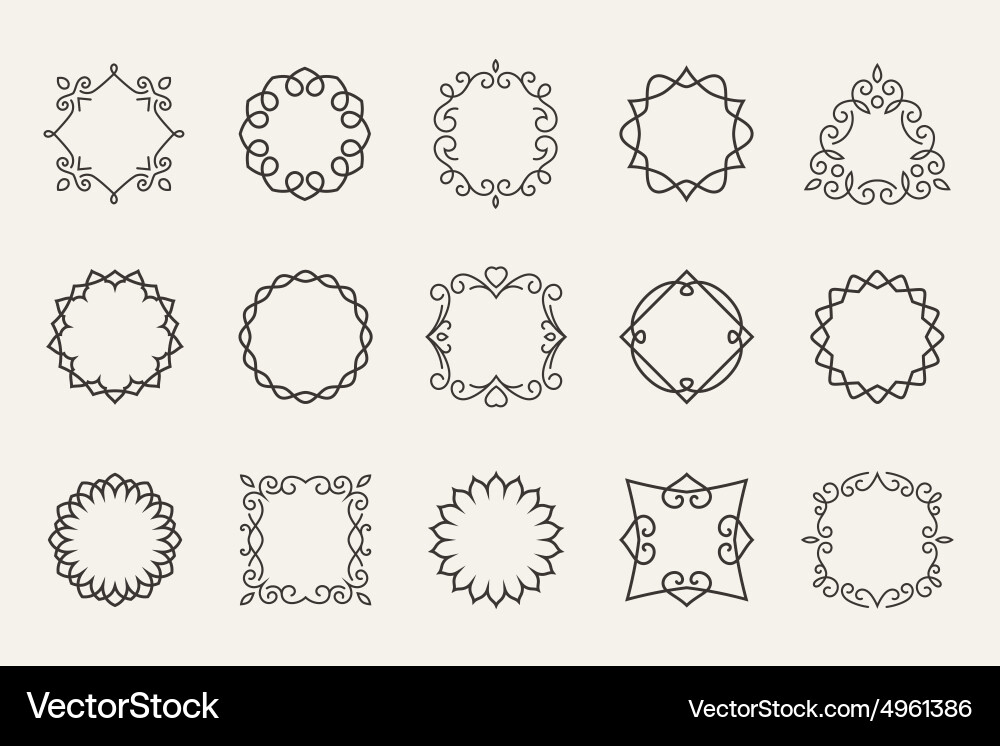 Line emblems and badges frames for logo Royalty Free Vector
