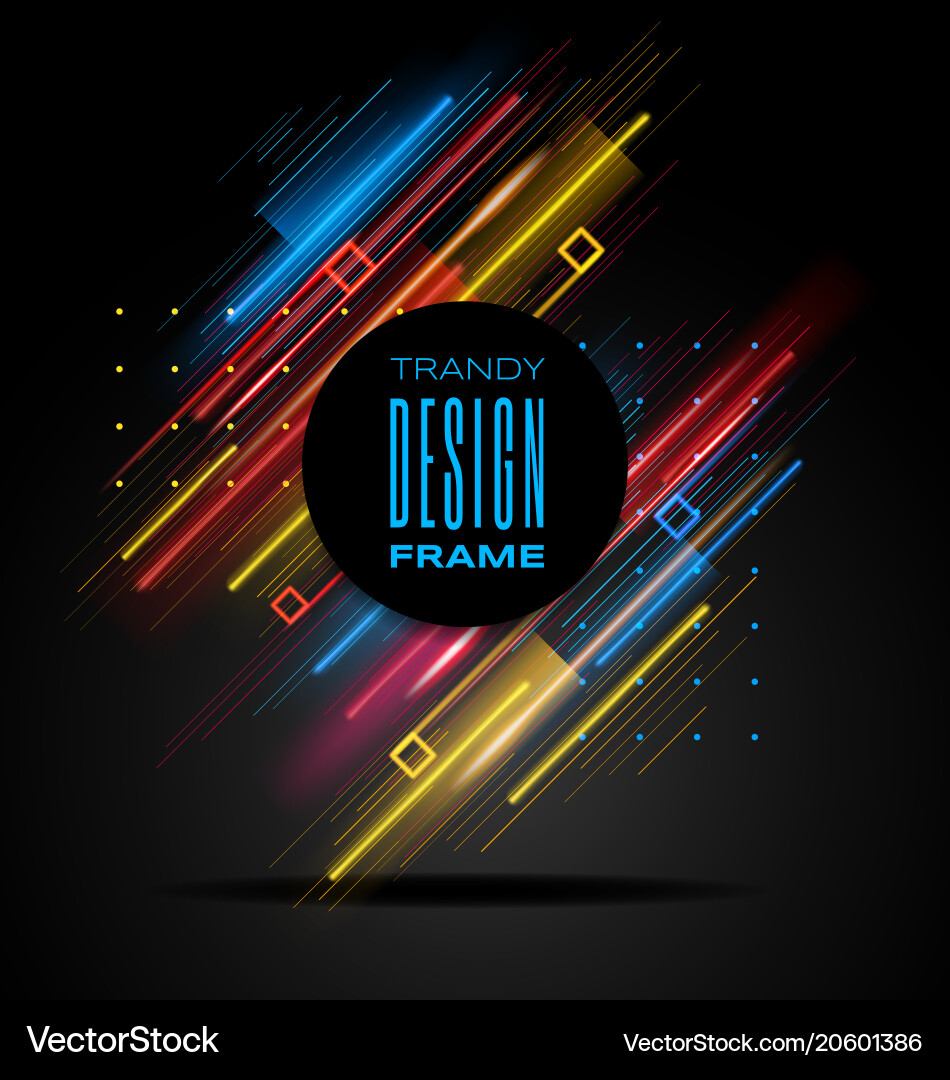 Neon Geometric Frame Royalty Free Vector Image