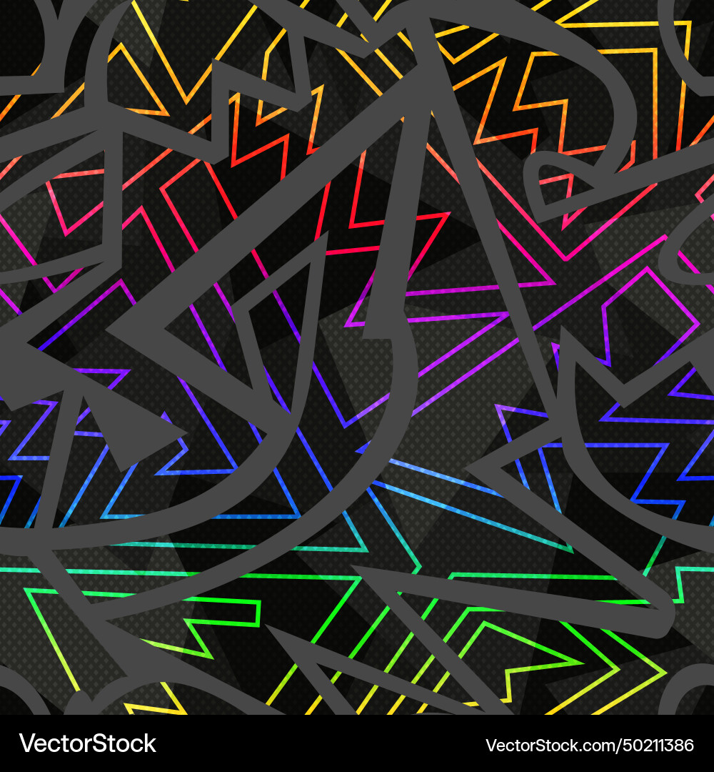 Neon gradient tribal geometric seamless pattern Vector Image