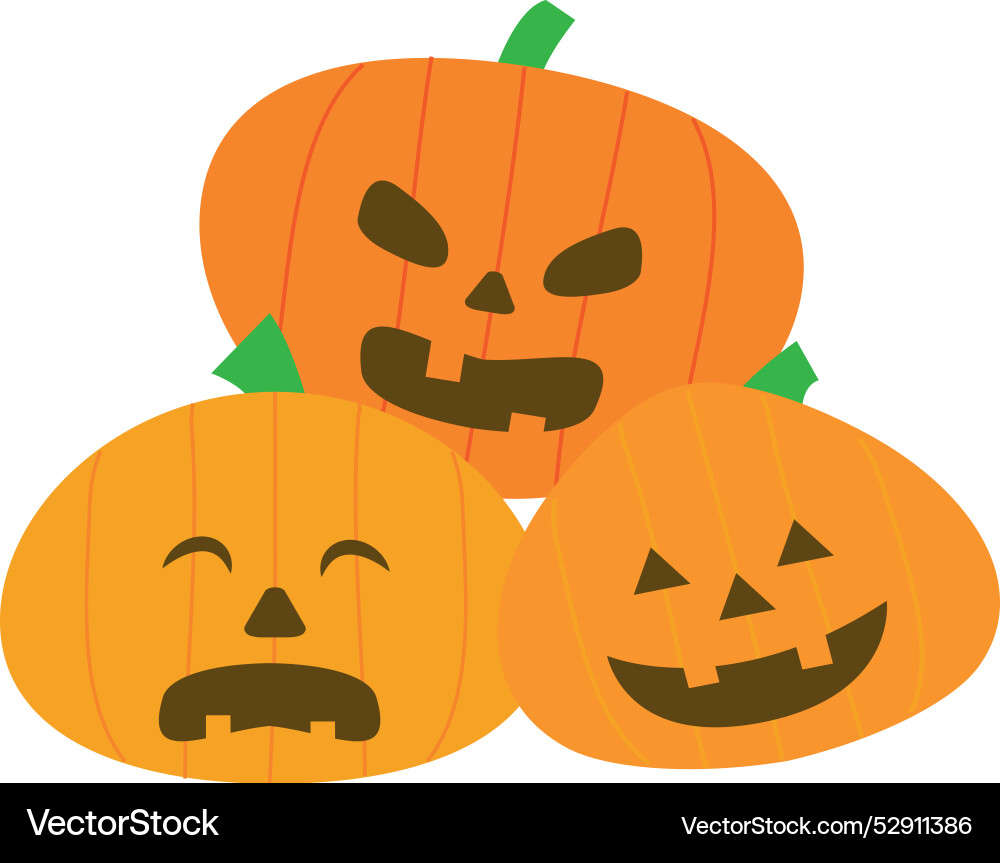 Pumpkin head set Royalty Free Vector Image - VectorStock