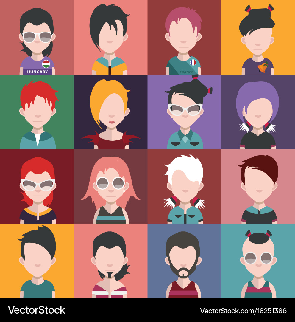 Set of avatars d Royalty Free Vector Image - VectorStock
