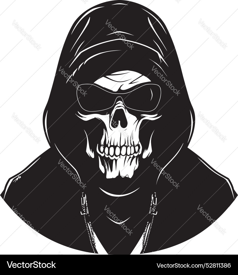 Shadow reaper grim emblem with sunglasses design Vector Image