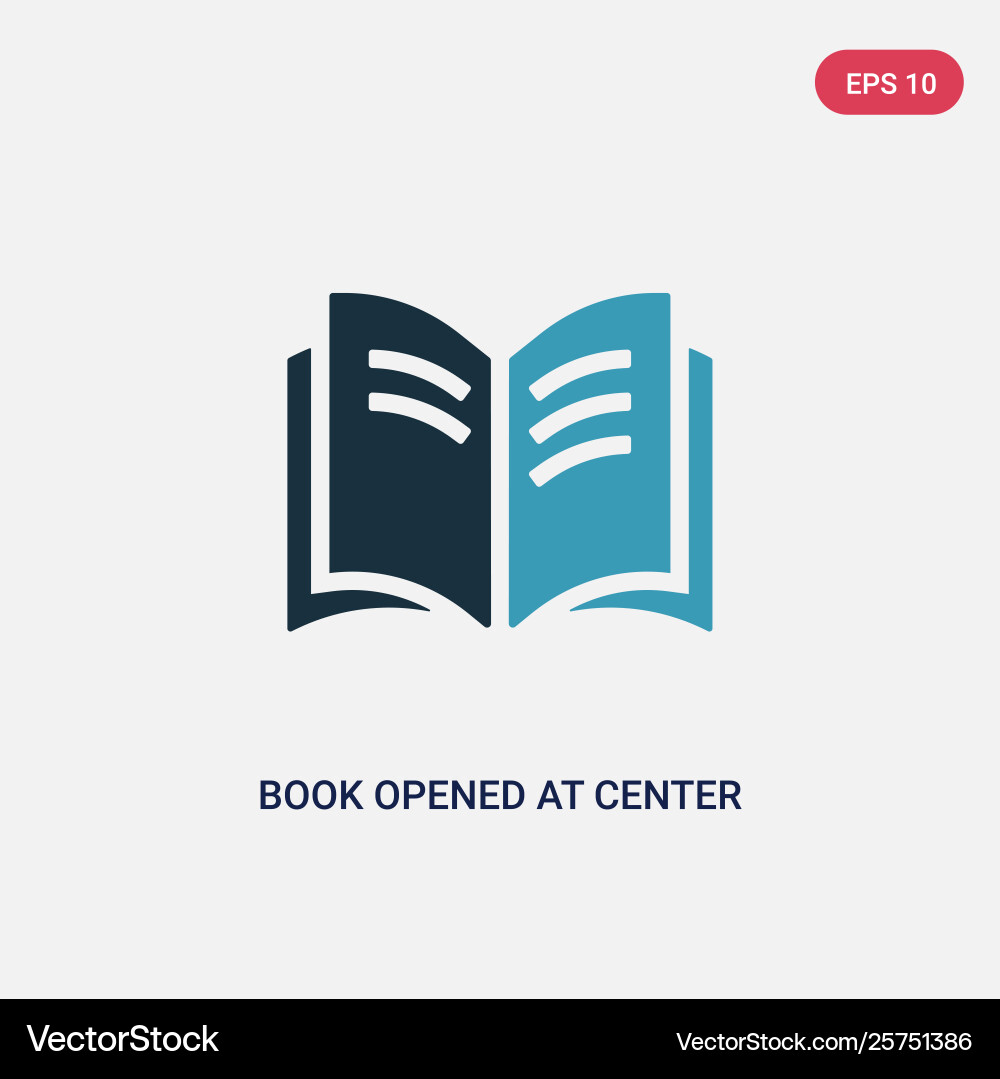 Two color book opened at center icon from user Vector Image