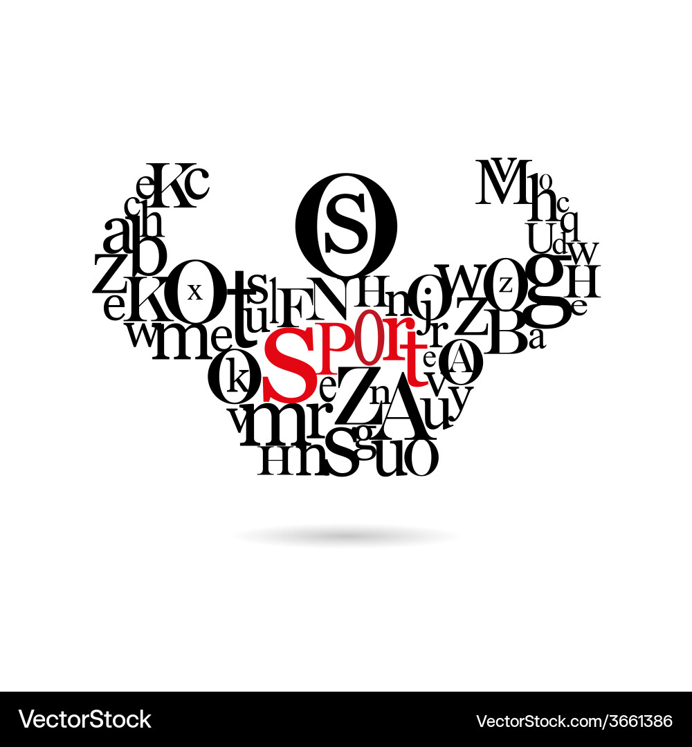 Typography strong man Royalty Free Vector Image