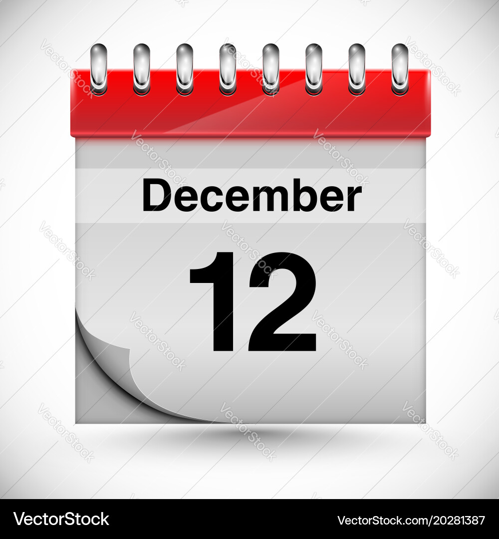 Calendar for december Royalty Free Vector Image