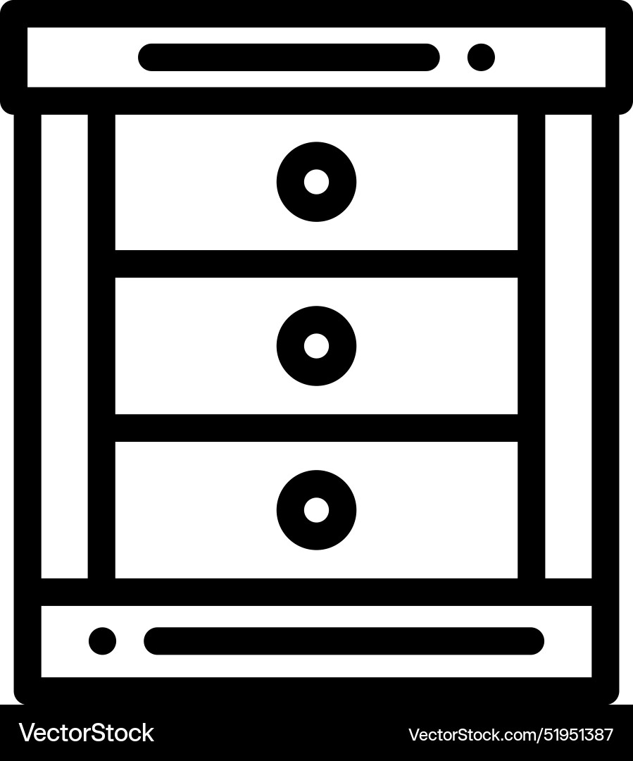 Chest of drawers icon thin linear style design Vector Image
